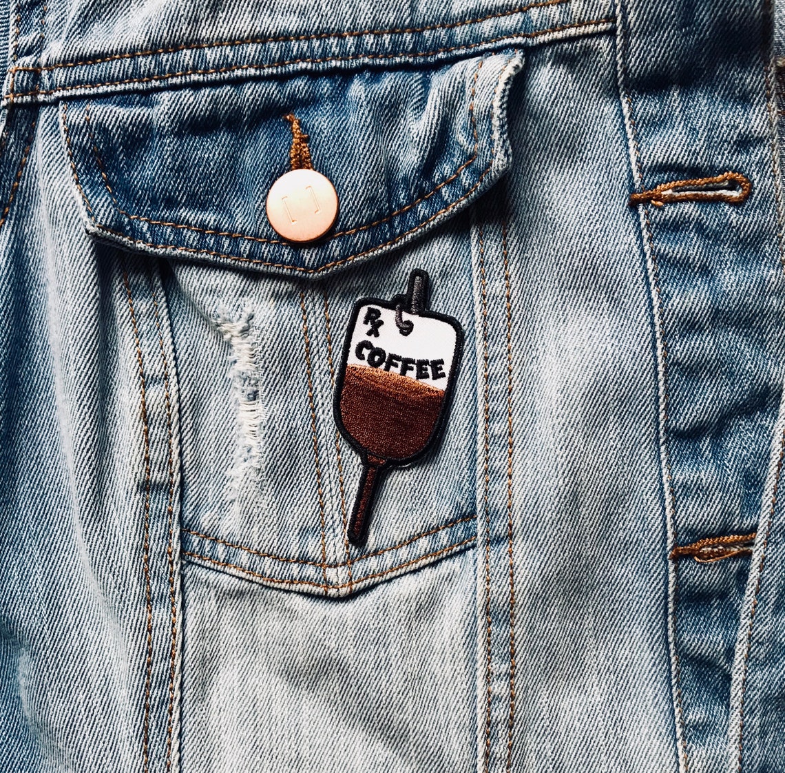 Coffee IV Bag Embroidered Iron-on Patch Coffee Patch - Etsy