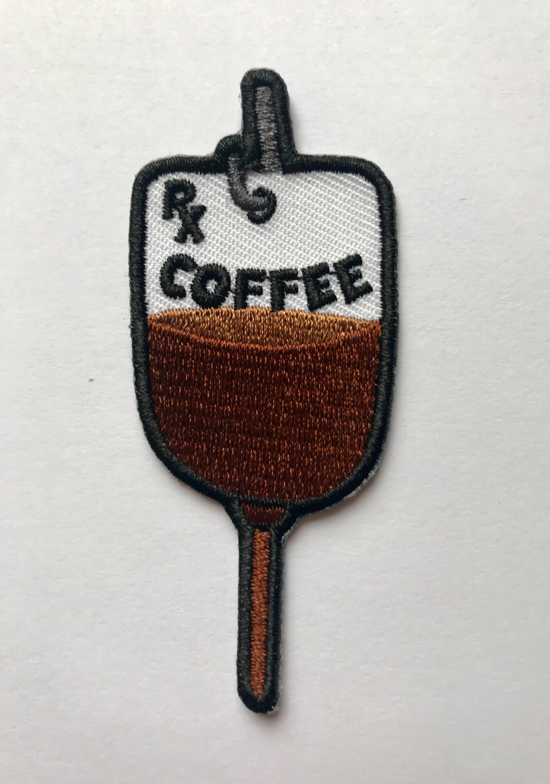 Coffee IV Bag Embroidered Iron-on Patch | Coffee Patch | Coffee Gift ...