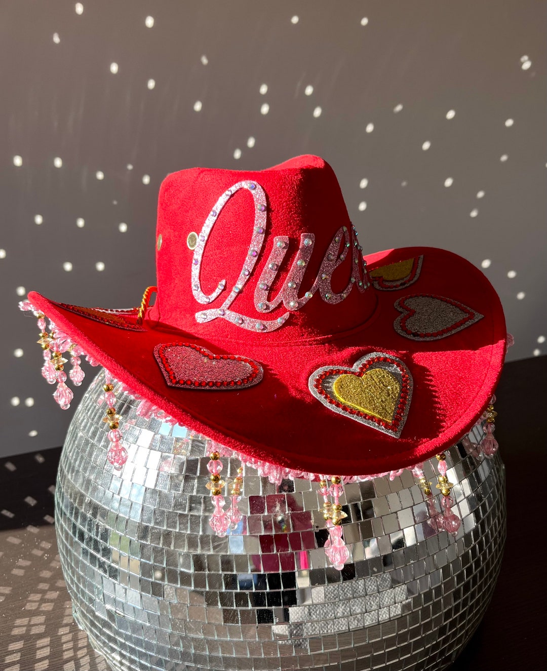 Rodeo Queen Beaded Fringe Cowboy Hat Red Stetson Hat Festival Hat ...