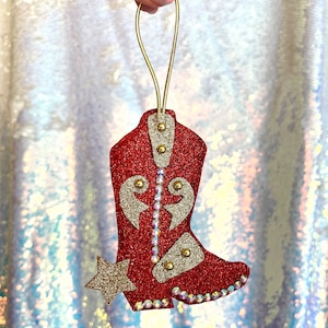 Hanging Cowboy Boot Decoration Christmas Tree Decoration Cowboy ...