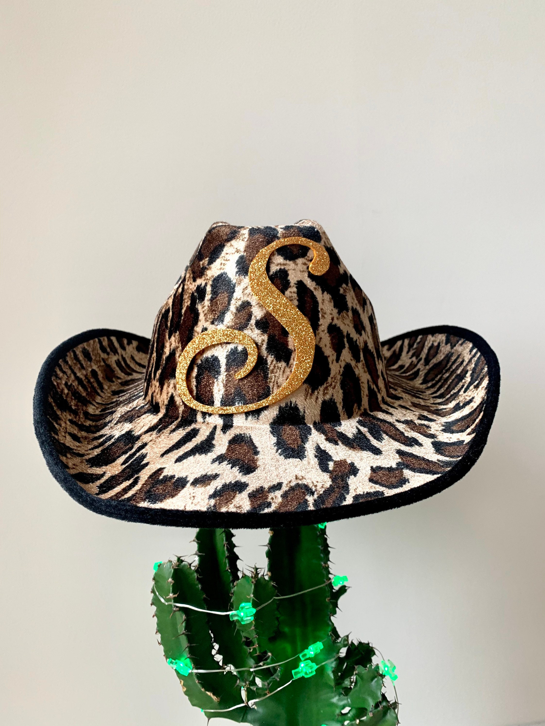 Cowgirl Hat Leopard Print Cowboy Hat Personalised Cowboy | Etsy