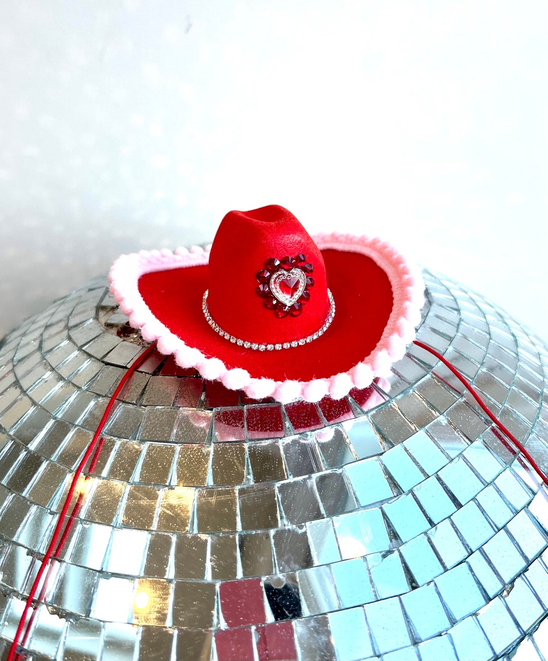 Valentines Dog Hat • Tiny Pet Cowboy Hat • Red Dog Hat • Pet Gift ...