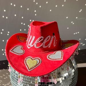 Rodeo Queen Beaded Fringe Cowboy Hat Red Stetson Hat Festival Hat ...