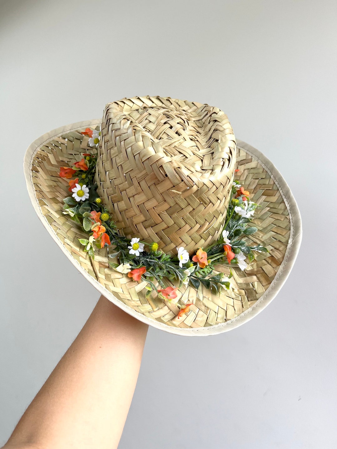 Flower Sun Hat • Festival Flower Hat • Flower Crown • Silk Flower Hat ...