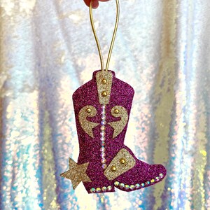 Hanging Cowboy Boot Decoration Christmas Tree Decoration Cowboy ...