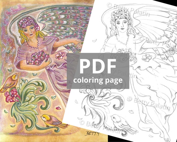 Maribel Fairy Coloring Page Downloadable PDF Coloring Page - Etsy Hong Kong