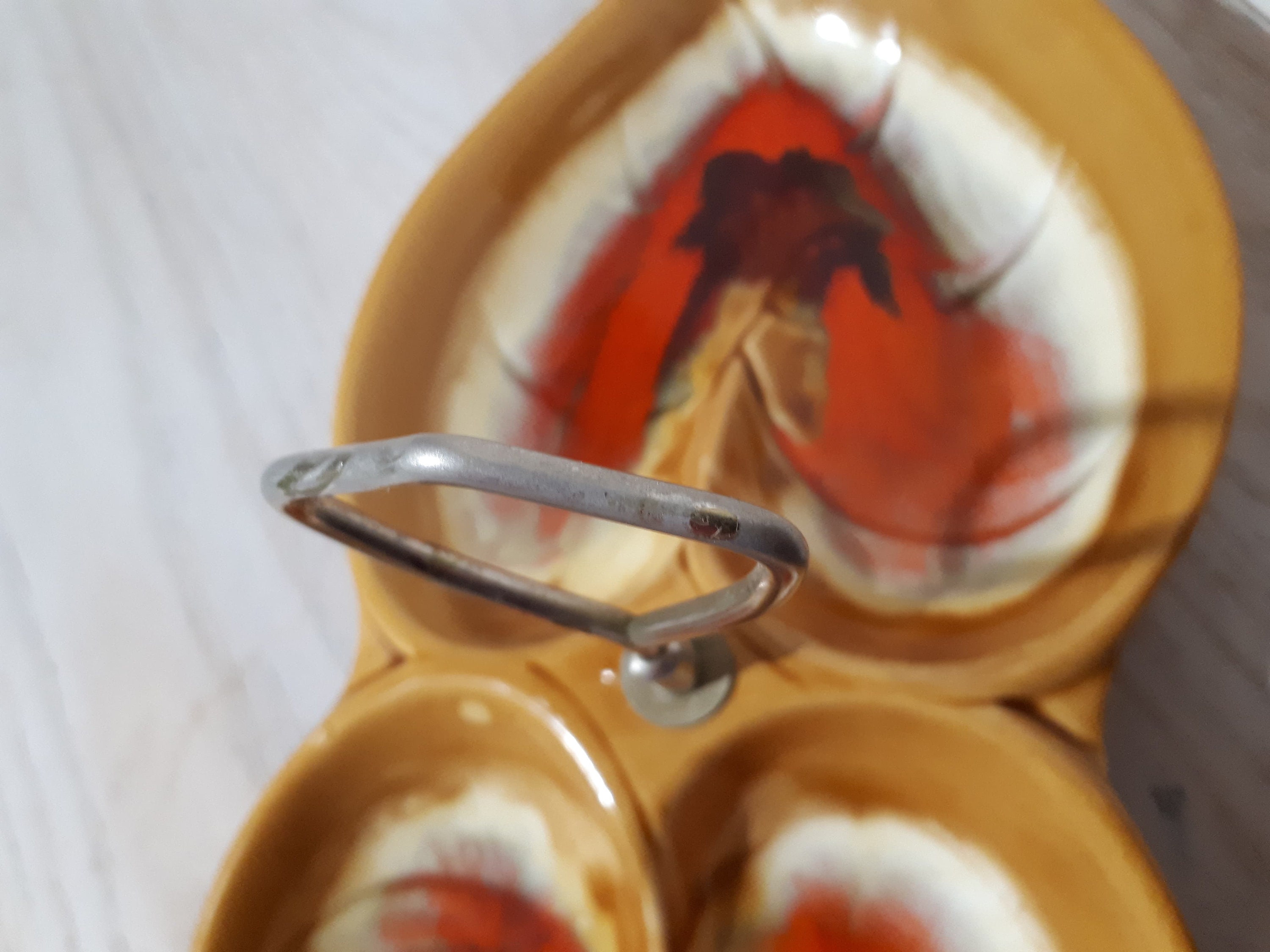 Vintage Leaf Shaped Ceramic Divided Dish With Handle Mid - Etsy