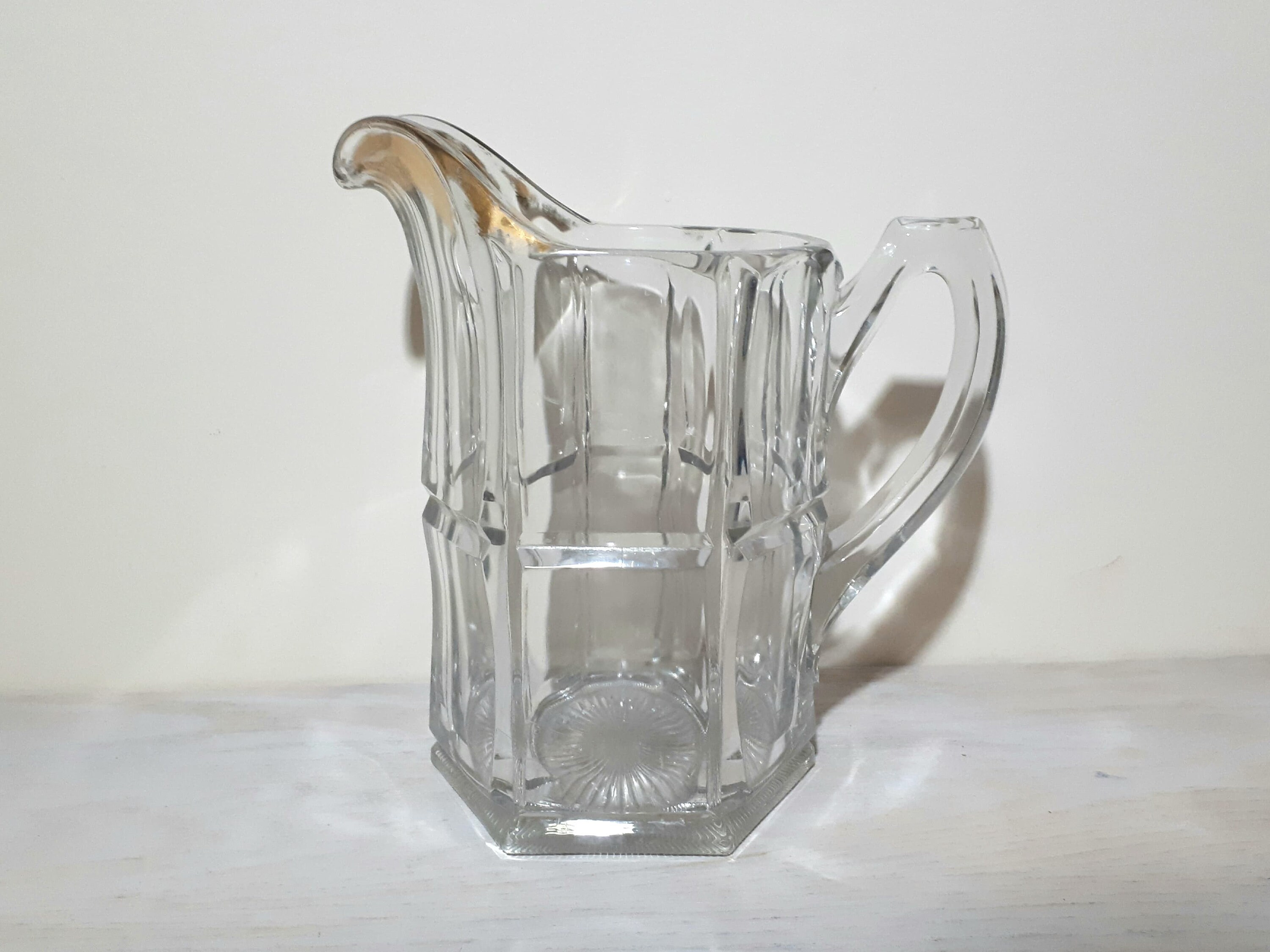 Antique Clear Glass Northwood Pitcher Marked Vintage Water Jug - Etsy