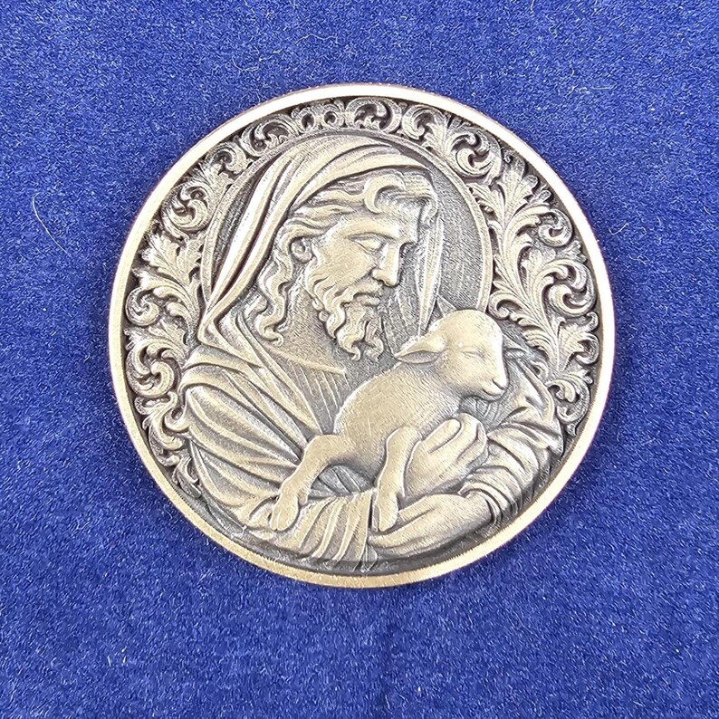Digital Depth Map – Lamb of God Coin Relief | 40mm Scrollwork Design ...