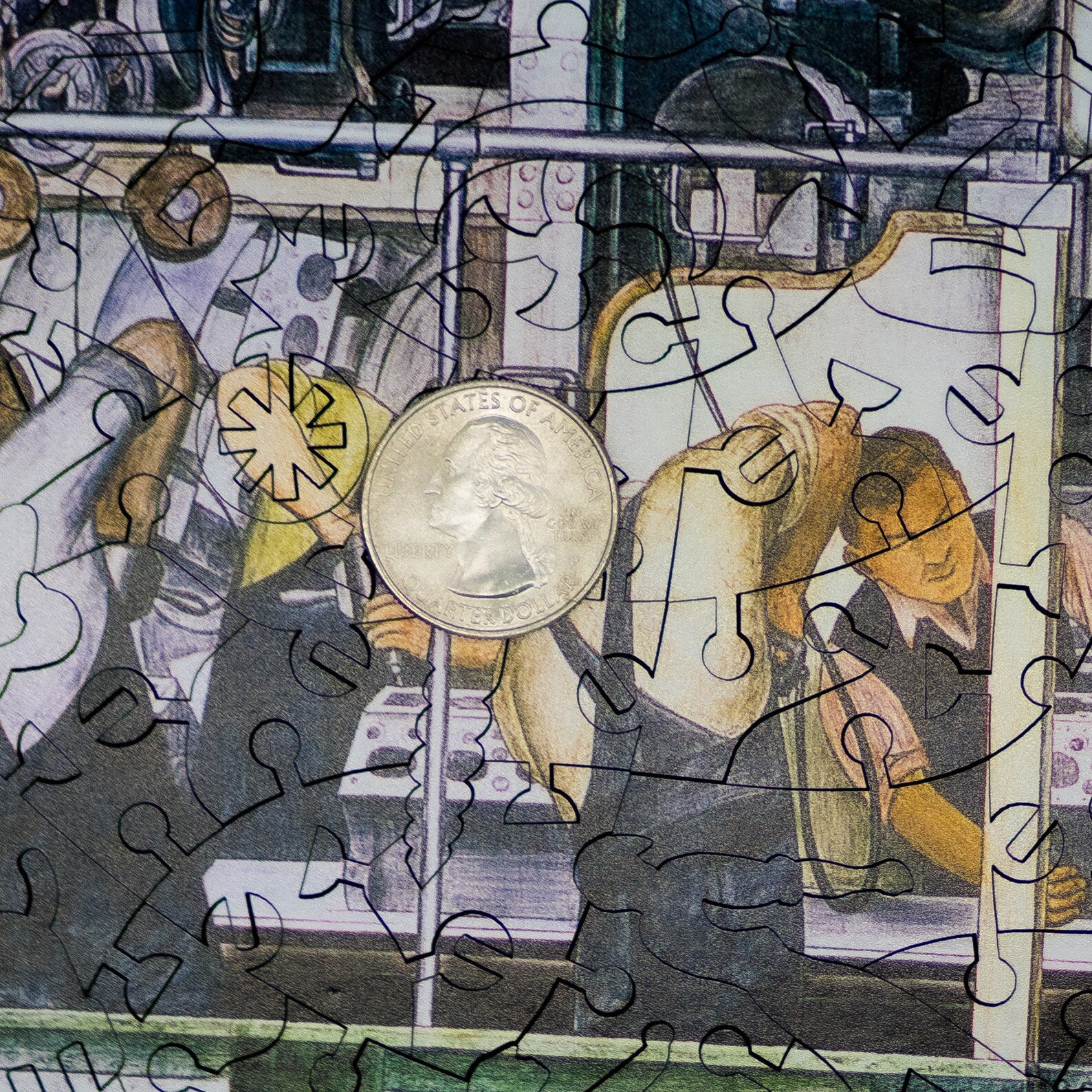 Wooden Jigsaw Puzzles for Adults Detroit Industry North | Etsy