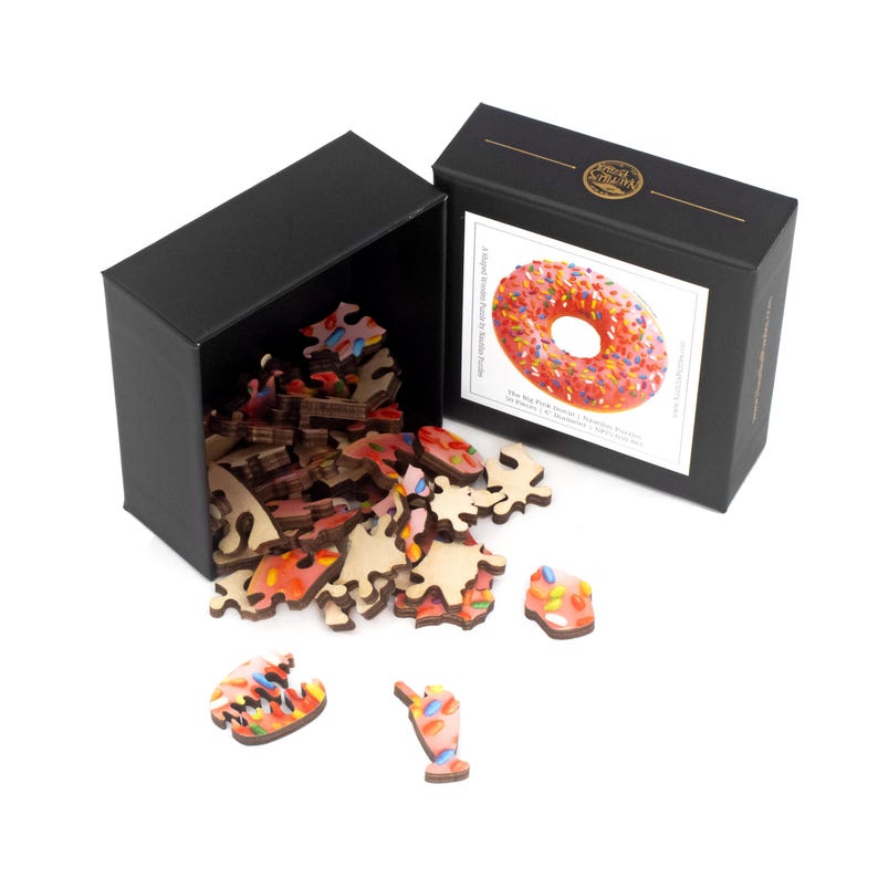 The Big Pink Donut Mosaic Shaped Jigsaw Puzzle 50 Piece by Nautilus ...