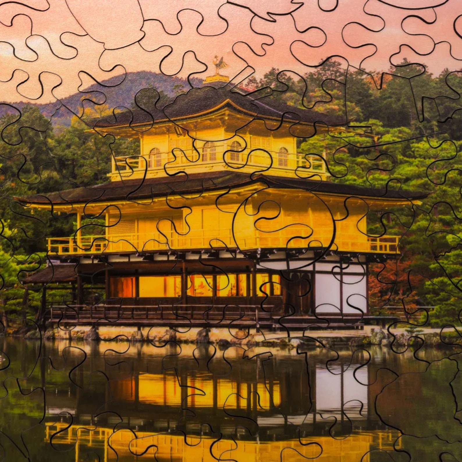 Wooden Jigsaw Puzzles for Adults Temple of the Golden - Etsy