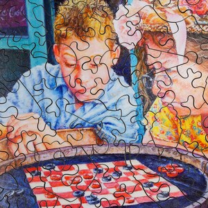 Wooden Jigsaw Puzzles for Adults - Sidewalk Checkers (474 Piece Wooden ...