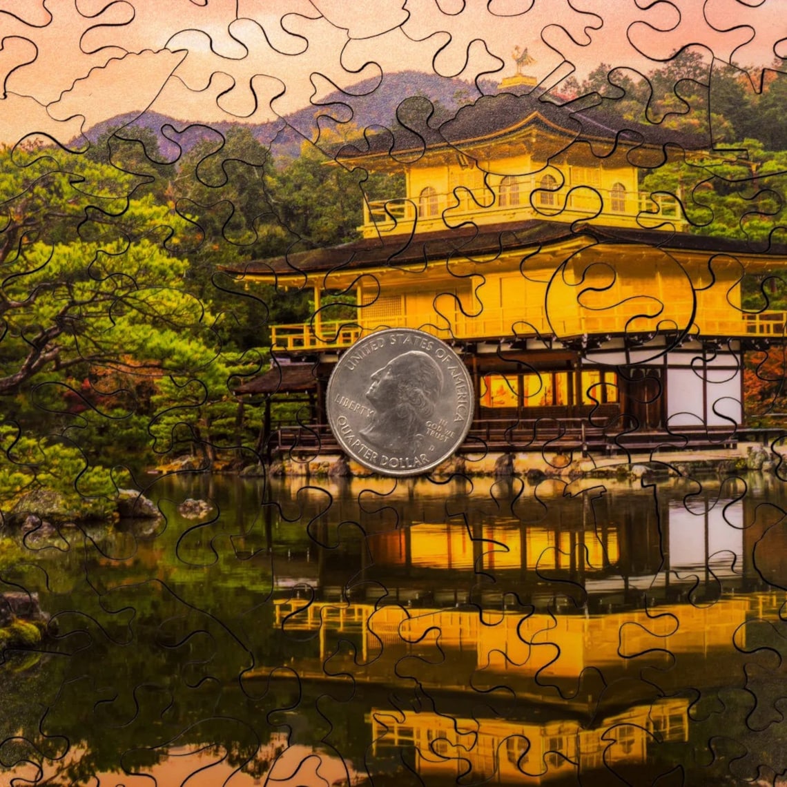 Wooden Jigsaw Puzzles for Adults Temple of the Golden - Etsy