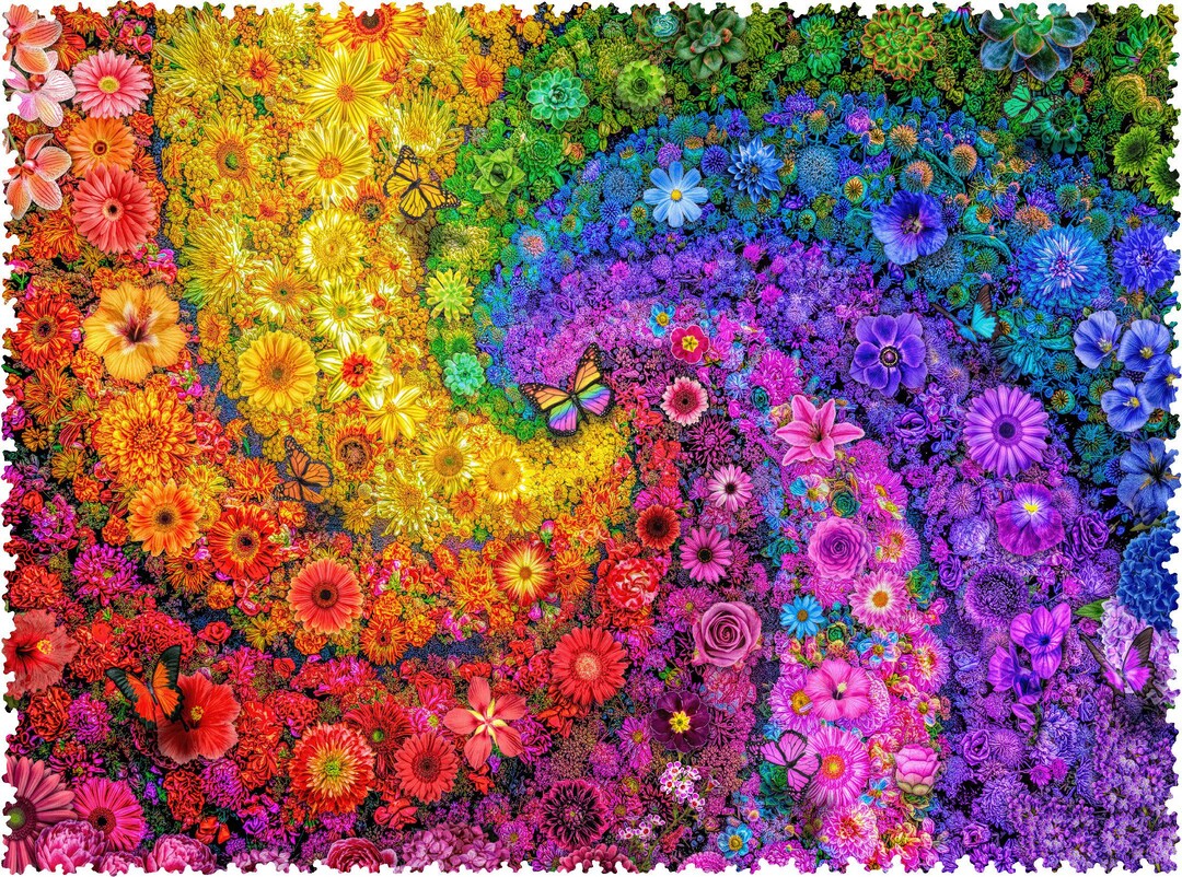 Floral Jigsaw Puzzle With Irregular Shaped Pieces Unique Gift for Mom ...