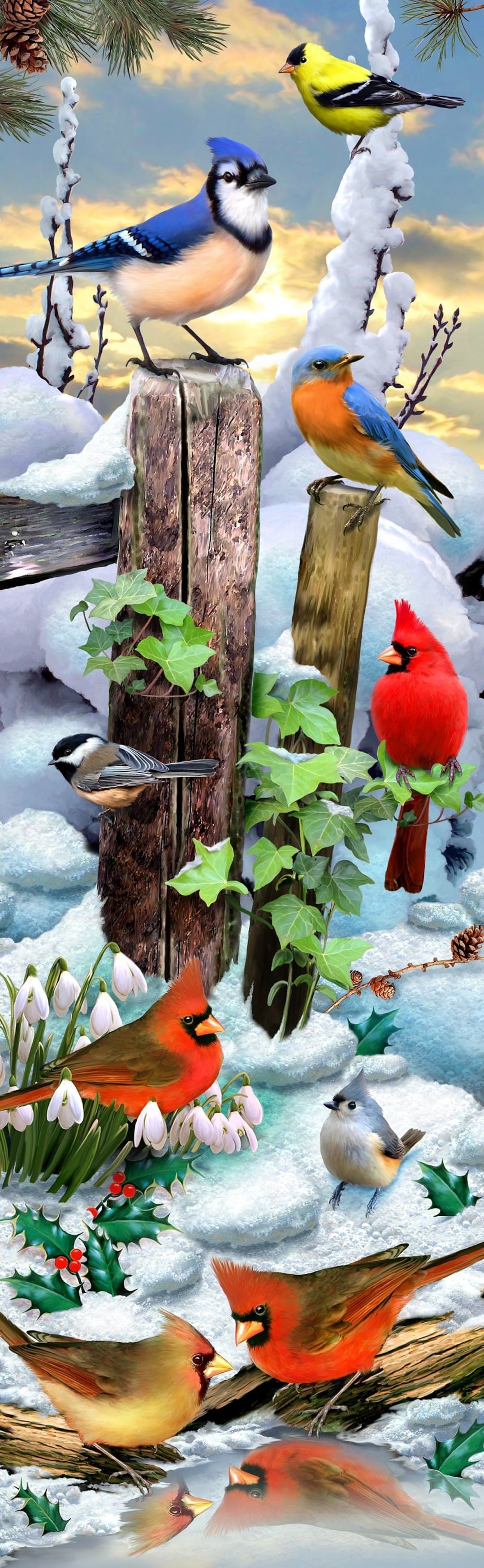 Christmas Wooden Jigsaw Puzzles for Adults Winter Bird Gathering 125 ...