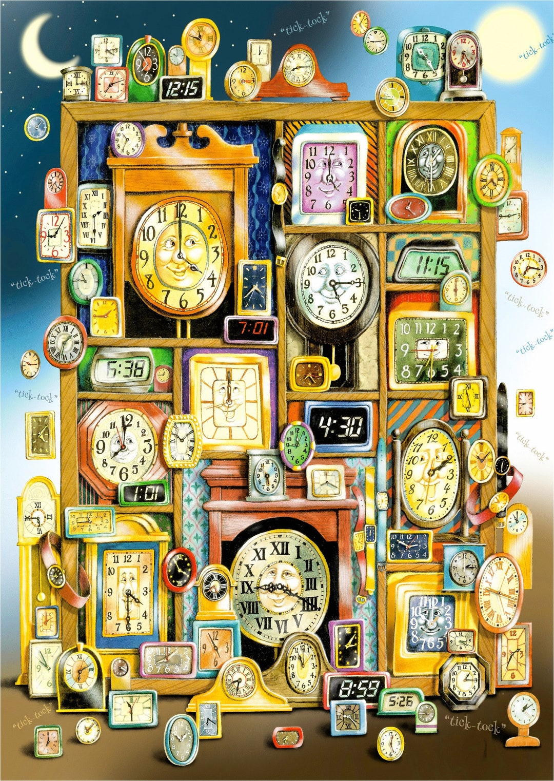 Wooden Jigsaw Puzzles for Adults Telling Time 477 Piece Wooden Jigsaw ...