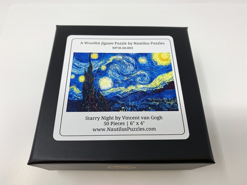 Wooden Puzzles For Adults Starry Night By Vincent Van Gogh | Etsy