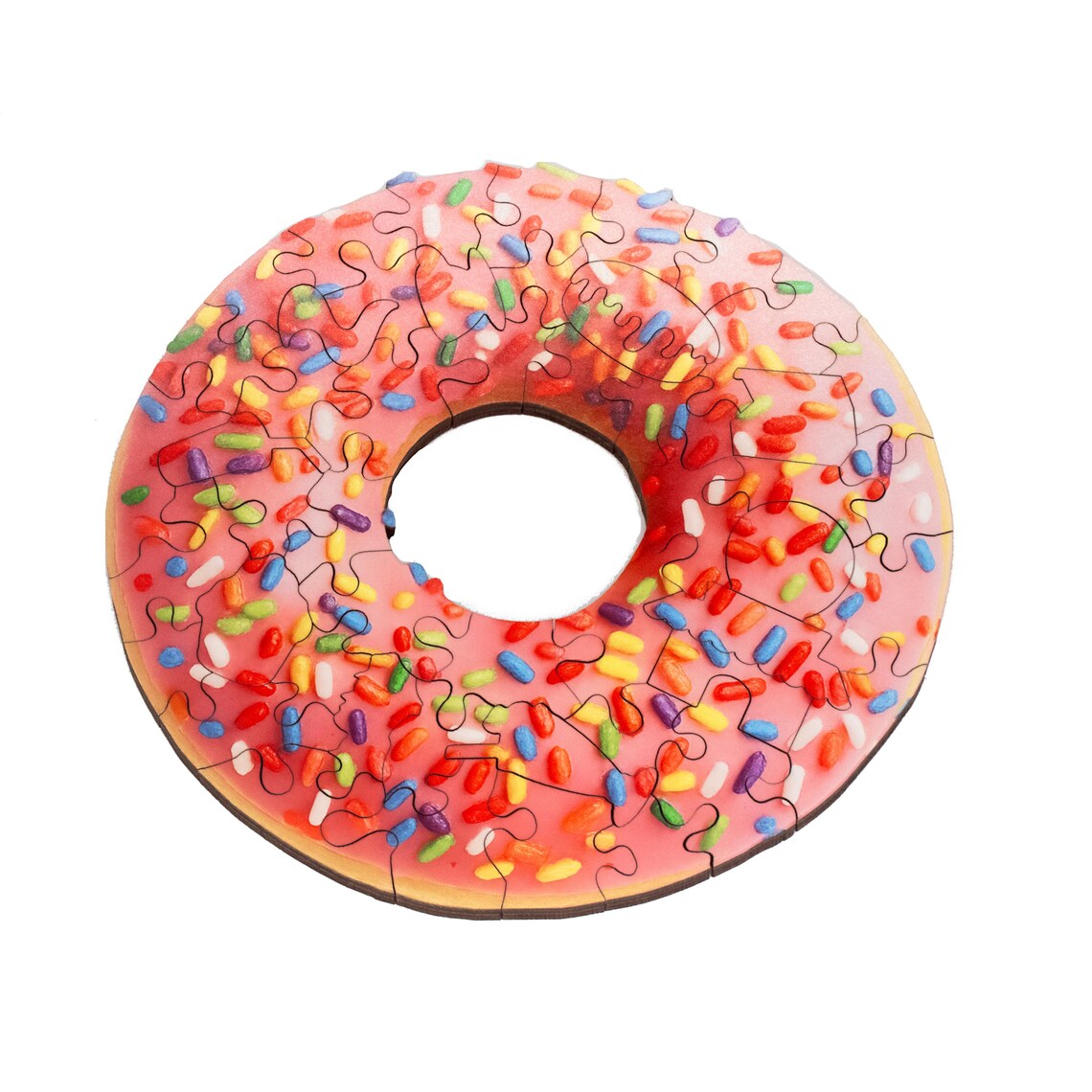 The Big Pink Donut Mosaic Shaped Jigsaw Puzzle 50 Piece by Nautilus ...