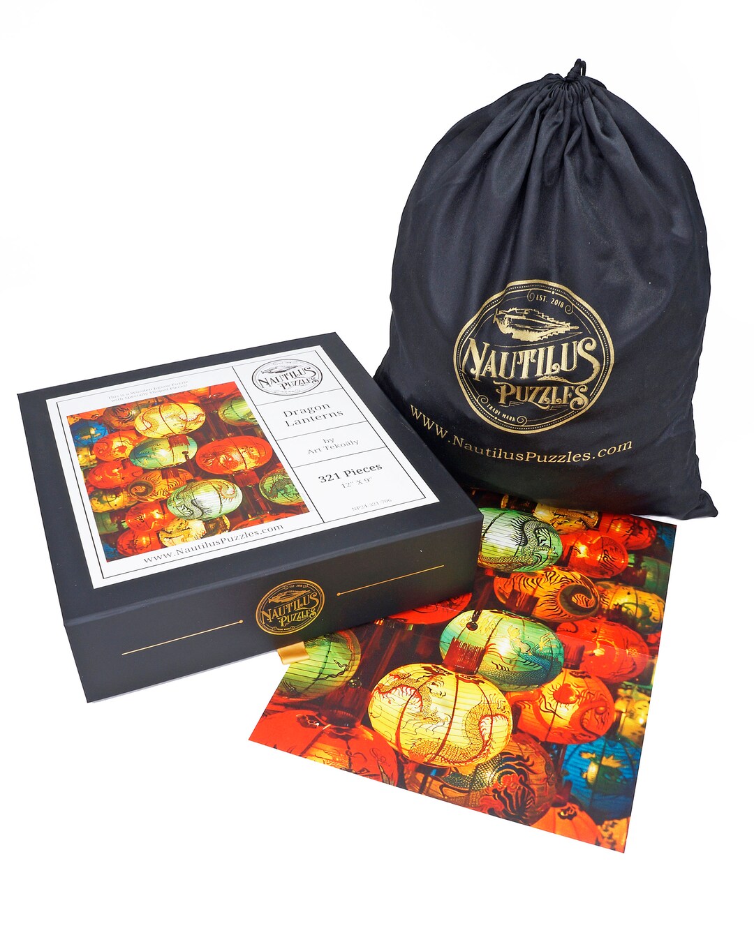 Wooden Jigsaw Puzzles for Adults Dragon Lanterns 321 Piece Wooden ...