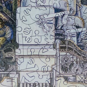 Wooden Jigsaw Puzzles for Adults | Detroit Industry, North Wall by ...
