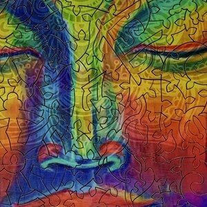 Wooden Jigsaw Puzzles for Adults - Buddha With Lotus Flowers (383 Piece ...