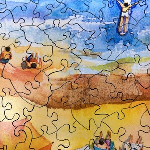 Wooden Jigsaw Puzzles for Adults - A Day at the Beach (145 Piece Wooden ...