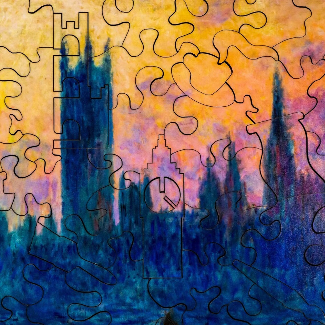The Houses of Parliament Jigsaw Puzzles for Adults, Monet Mosaic ...