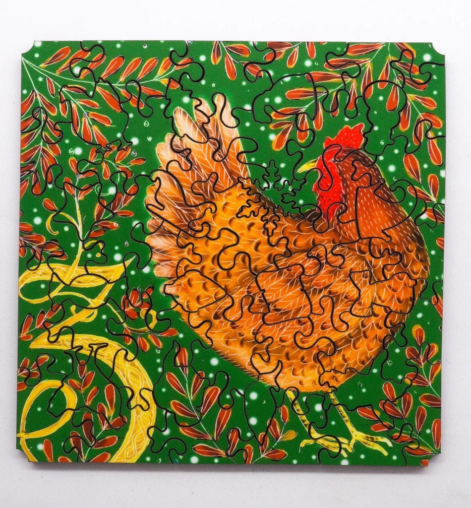 Wooden Jigsaw Puzzles for Adults Three French Hens 50 Piece - Etsy