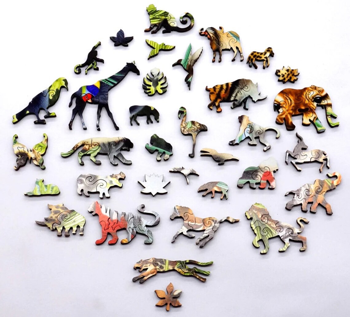 Wooden Jigsaw Puzzles for Adults Creature Comforts (250 Pieces) Wooden ...
