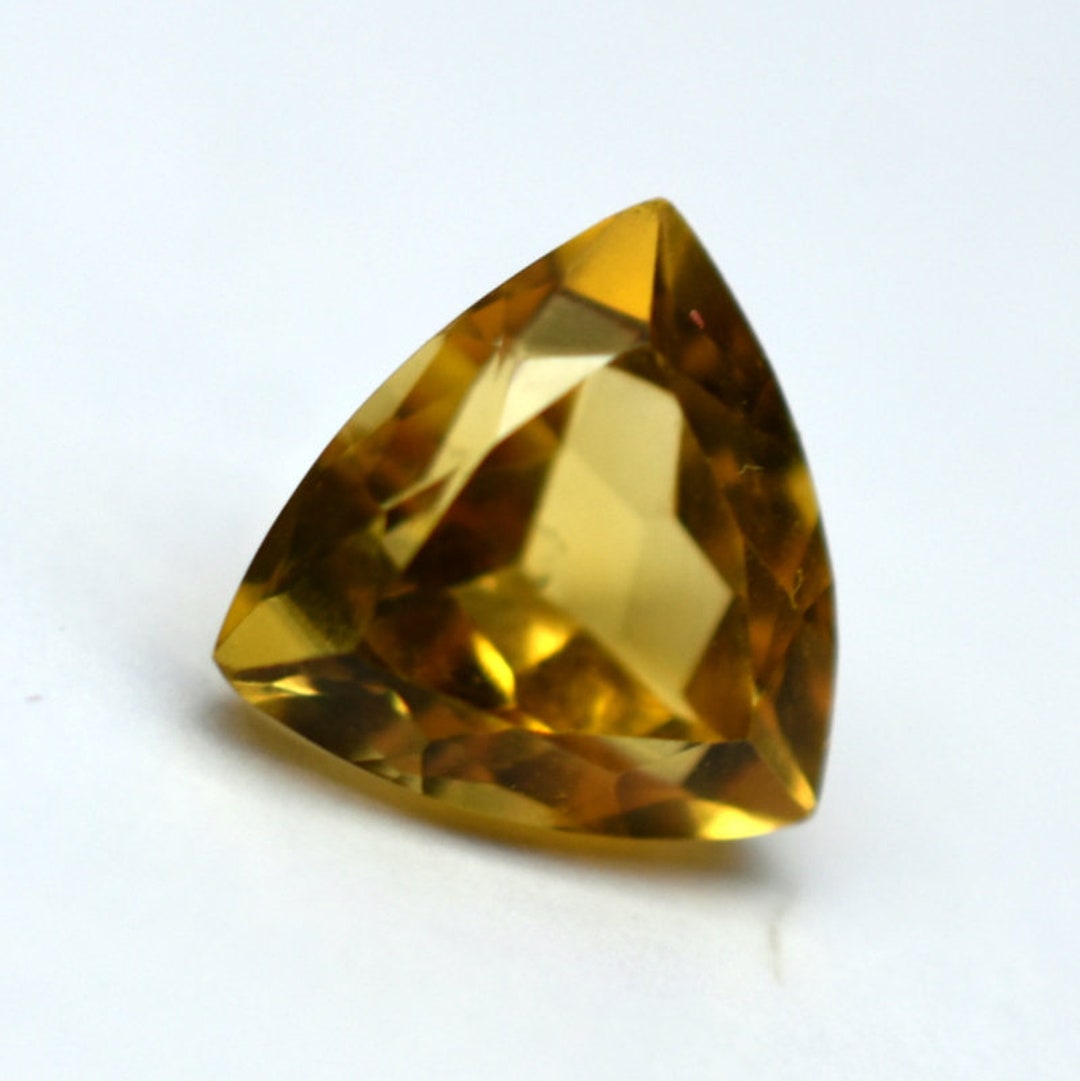 NATURAL CITRINE Gemstone-fine Quality Faceted Citrine Trillion 2.75cts ...