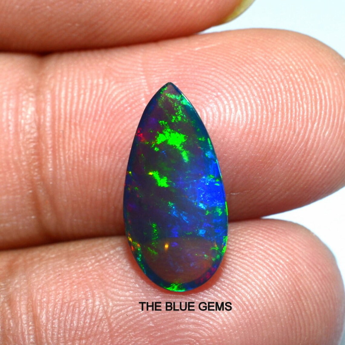Natural Black Opal Gemstone-Ethiopian Black Opal Pear Shape | Etsy