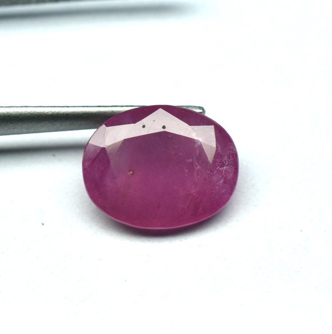 Piedra preciosa de rubí natural-facetado rojo rubí oval forma 2.70Ct ...