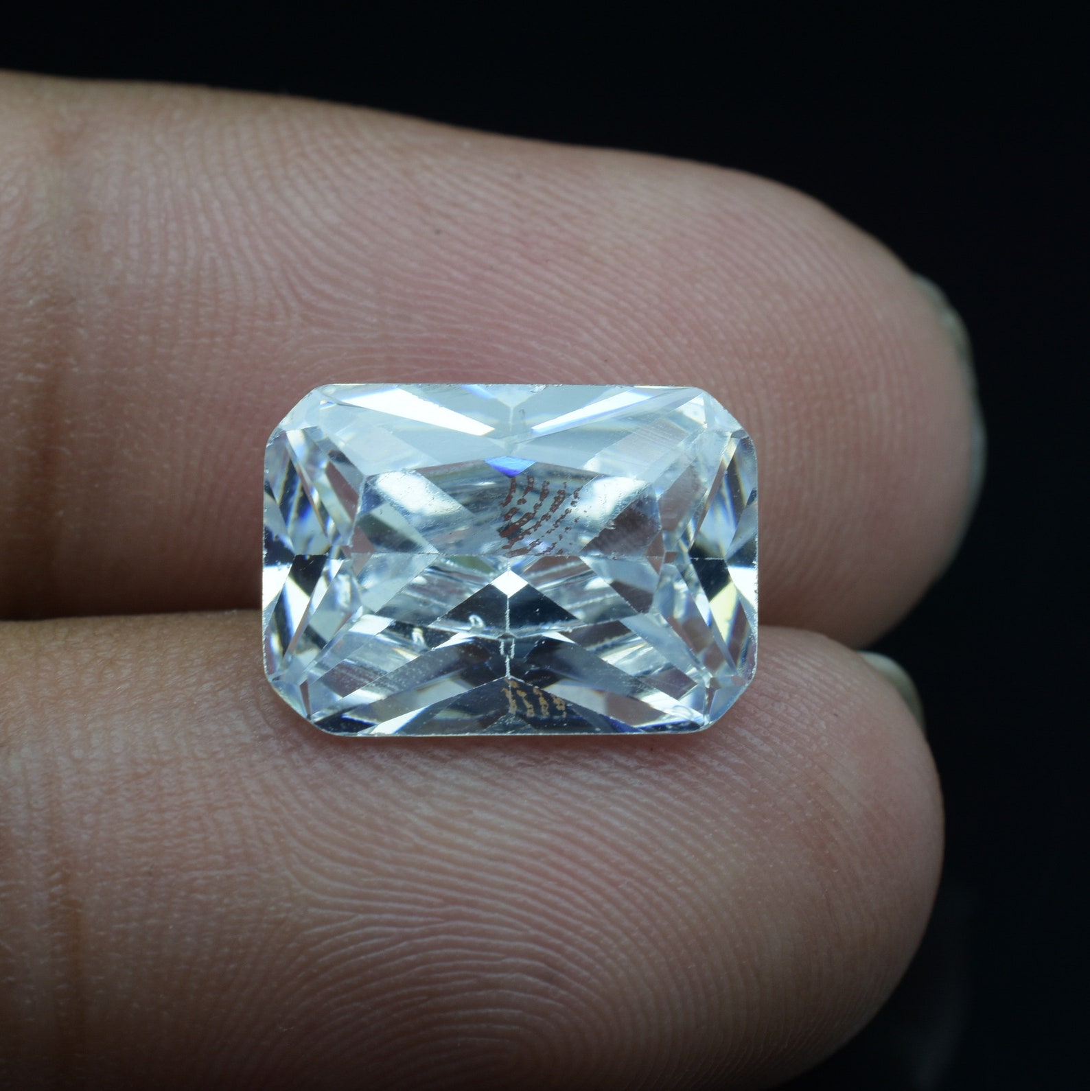 Zircon Gemstone-faceted White Zircon Radiant Shape Cutcubic - Etsy