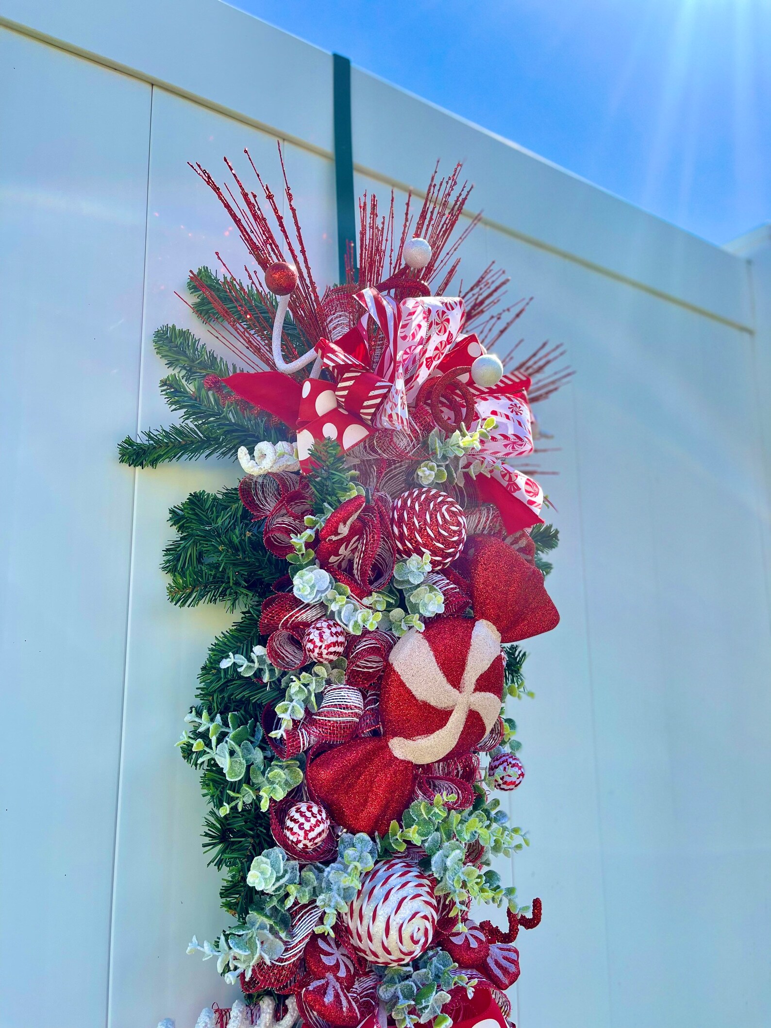 Candy Land Peppermint Christmas Swag Xlarge Double Door - Etsy