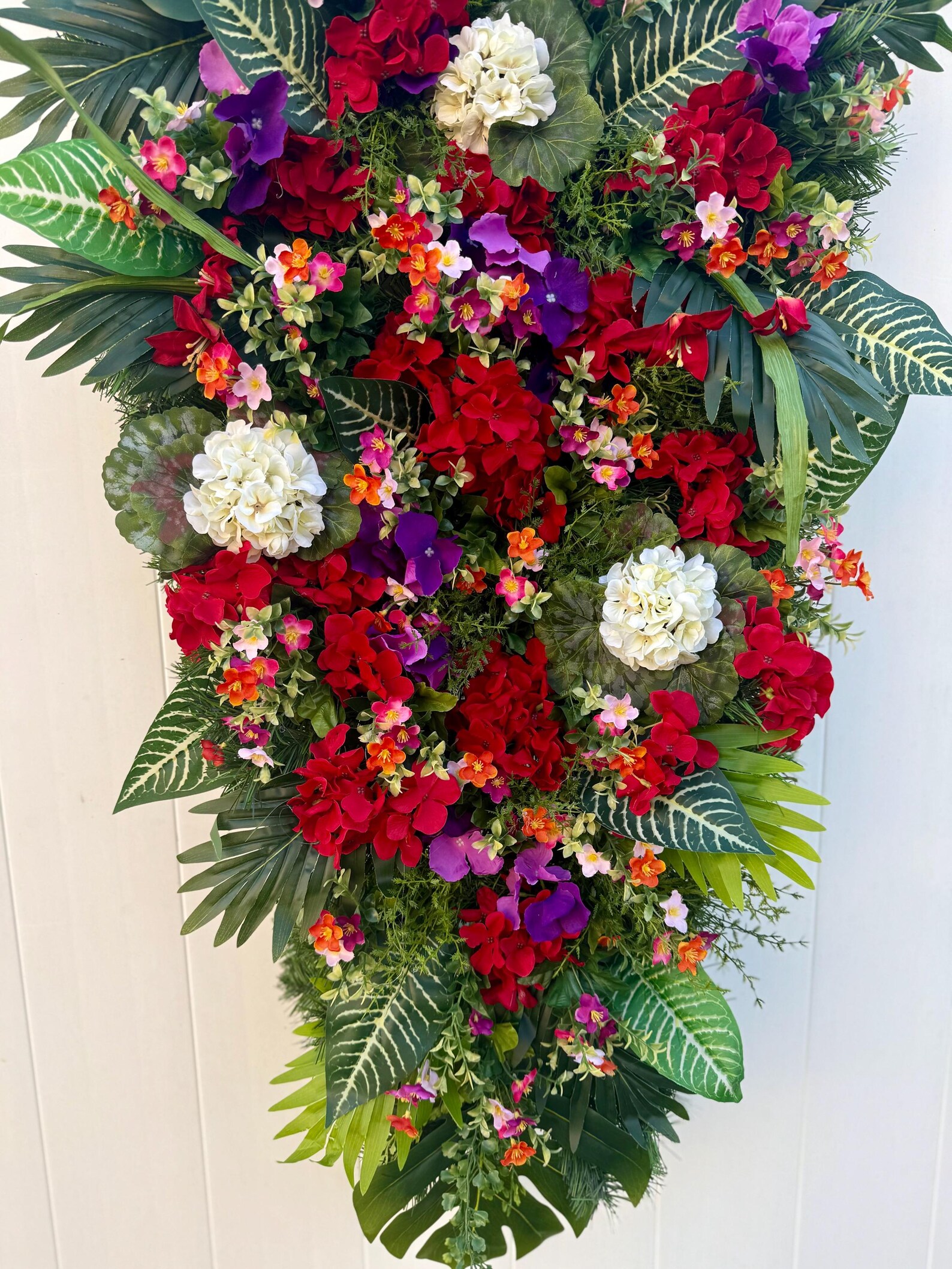 Extra Large Double Door Summer Hydrangea Wreath | Summer Red Floral ...