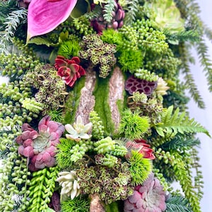 Large Tropical Double Door Everyday Wreath | Summer Succulent Door ...