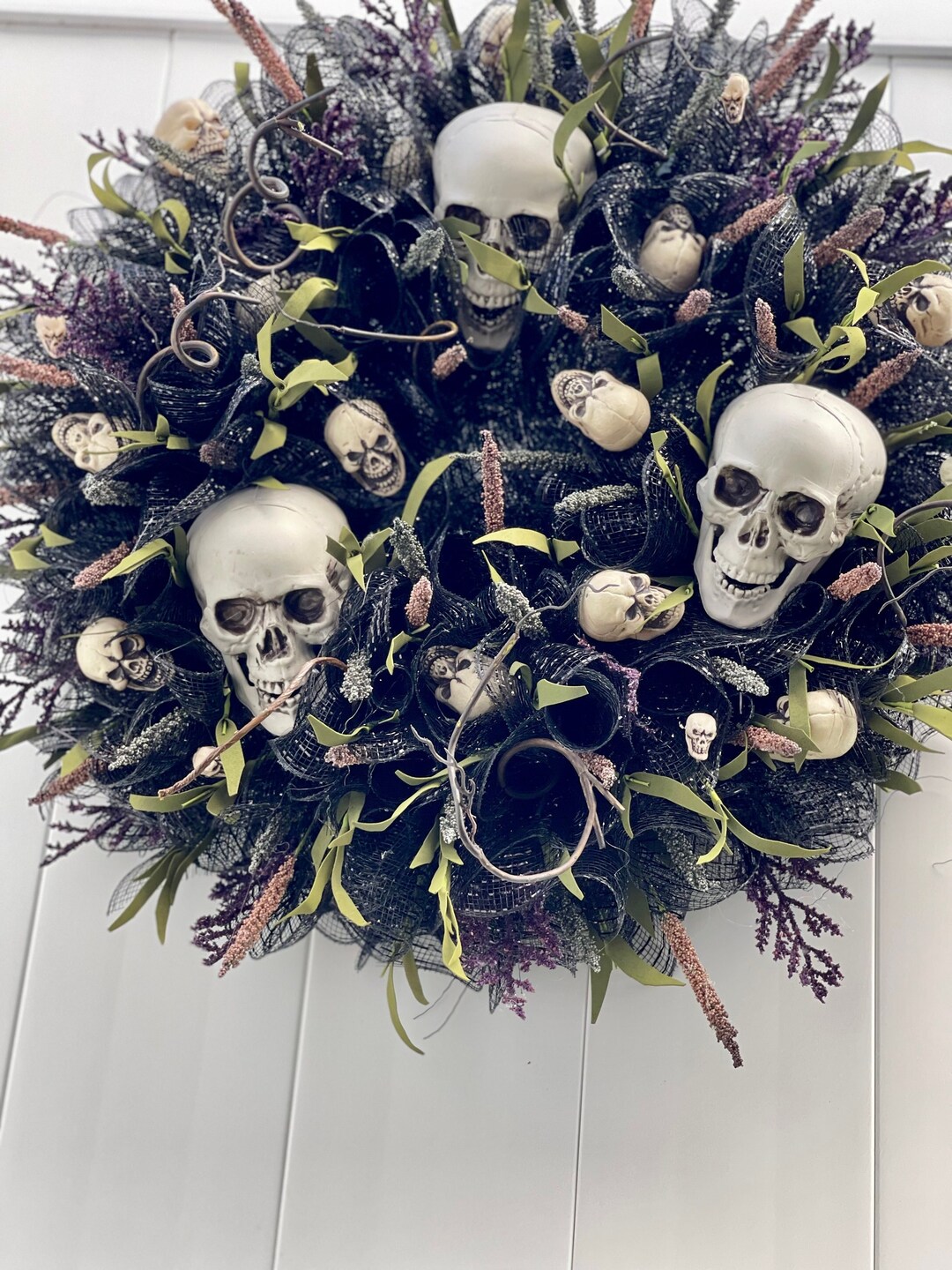 Halloween Wreath for Front Door Scary Graveyard Wreath Halloween Decor ...