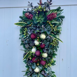 Large Spring Double Door Everyday Wreath | Summer Succulent Door Hanger ...