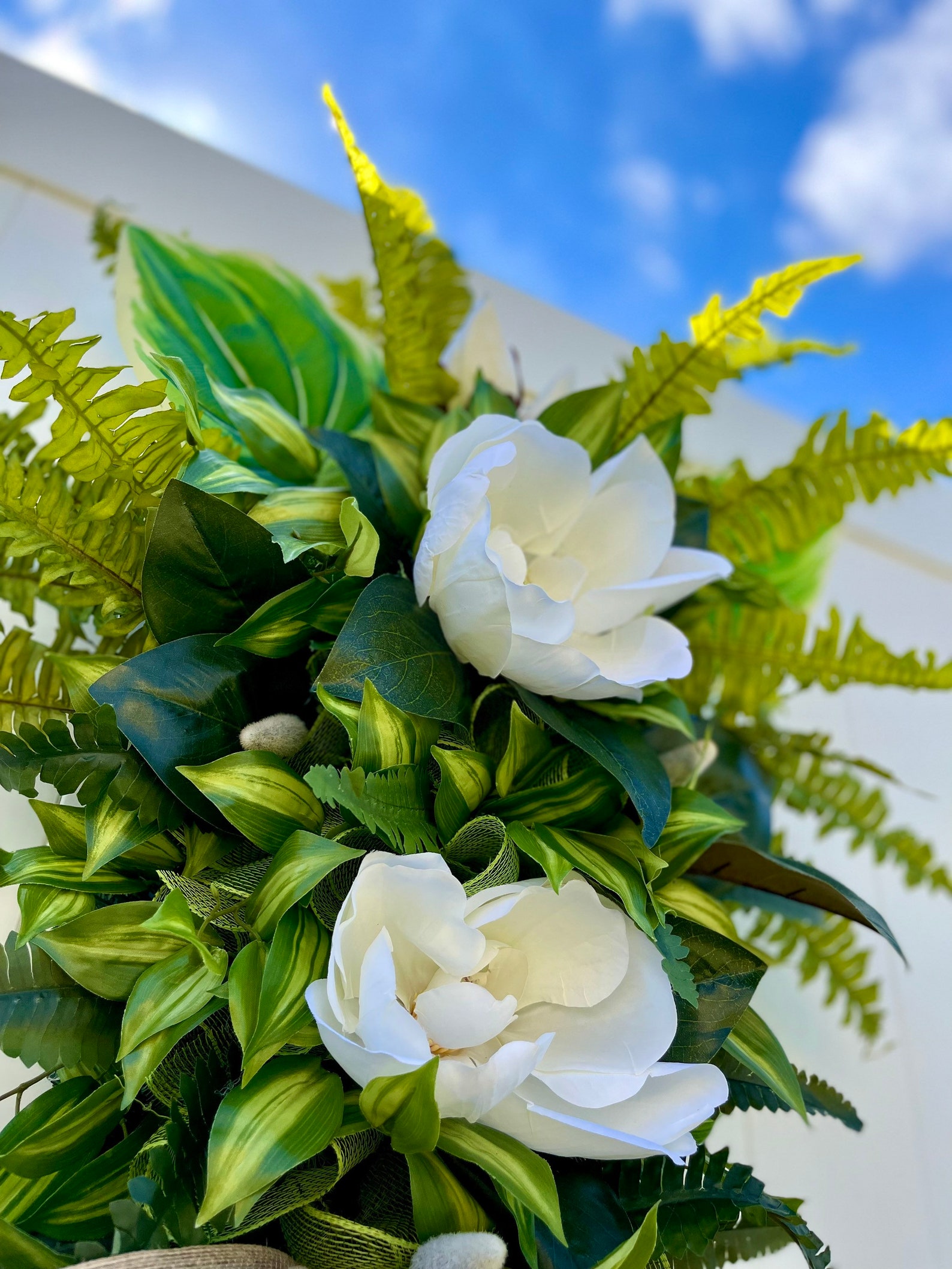 Extra Large Magnolia Swag | Farmhouse Floral Front Door Decor - Etsy