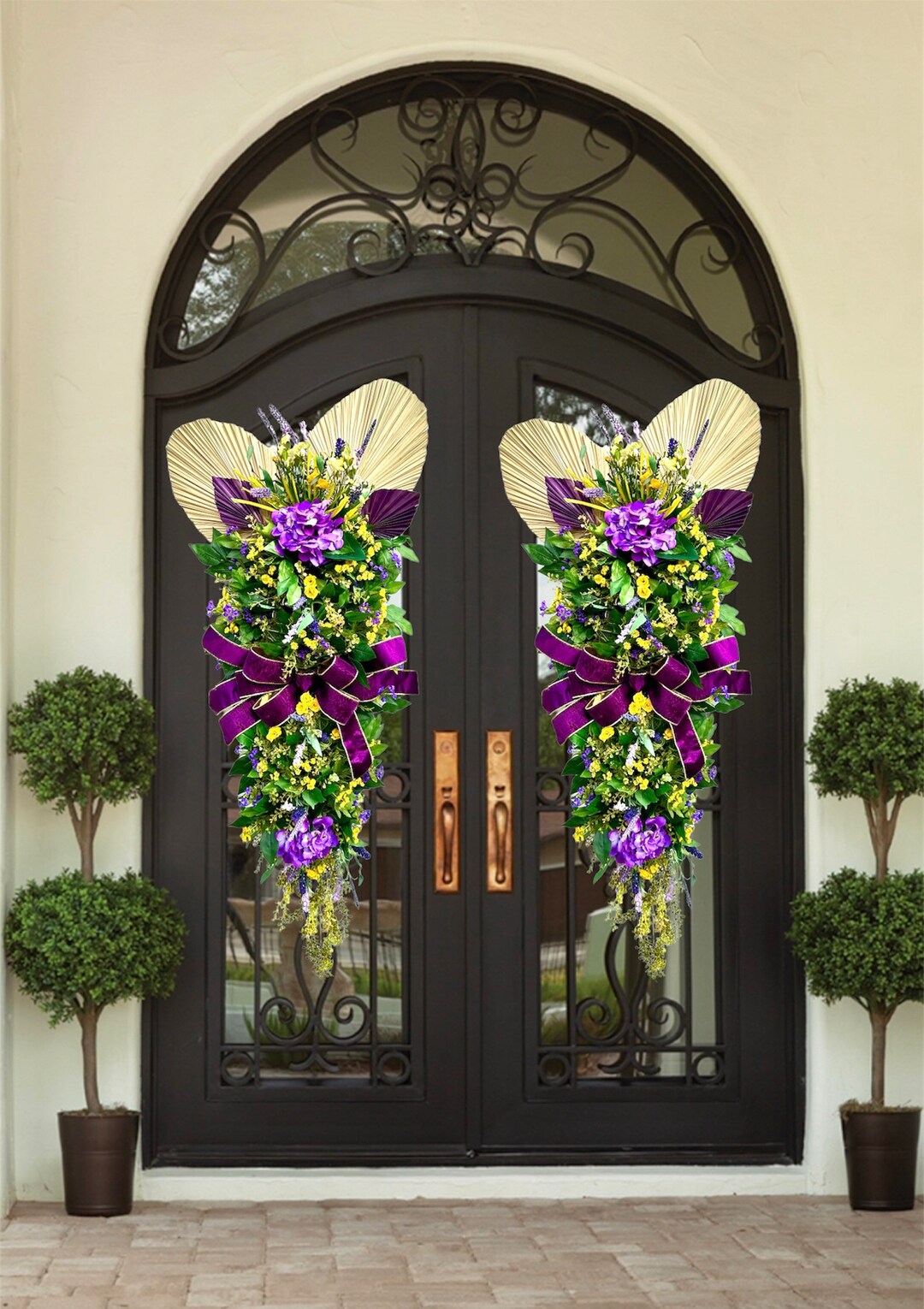 Extra Large Purple Hydrangea Spring Wreath | Summer Floral Swag for ...