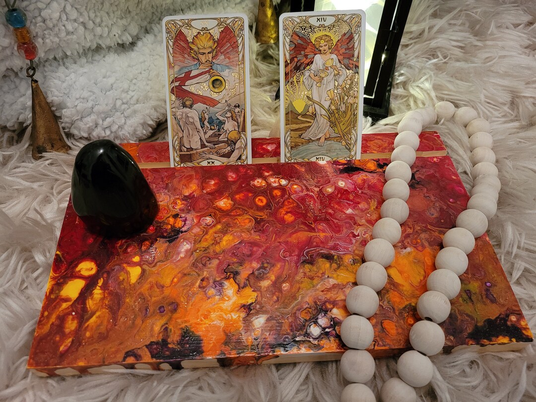 Flame/tarot/lenormand Table Topper/card Holder/alter 2 - Etsy