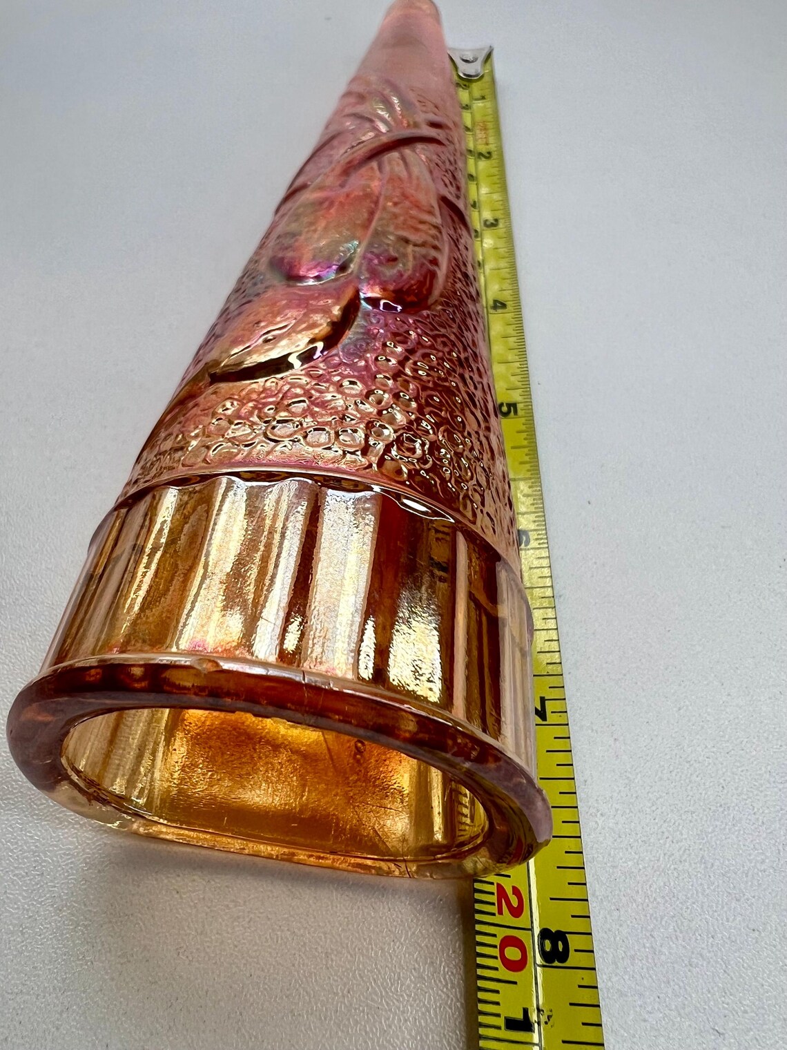Antique Car Vase Bud Flower Woodpecker Bird Marigold Carnival Glass ...