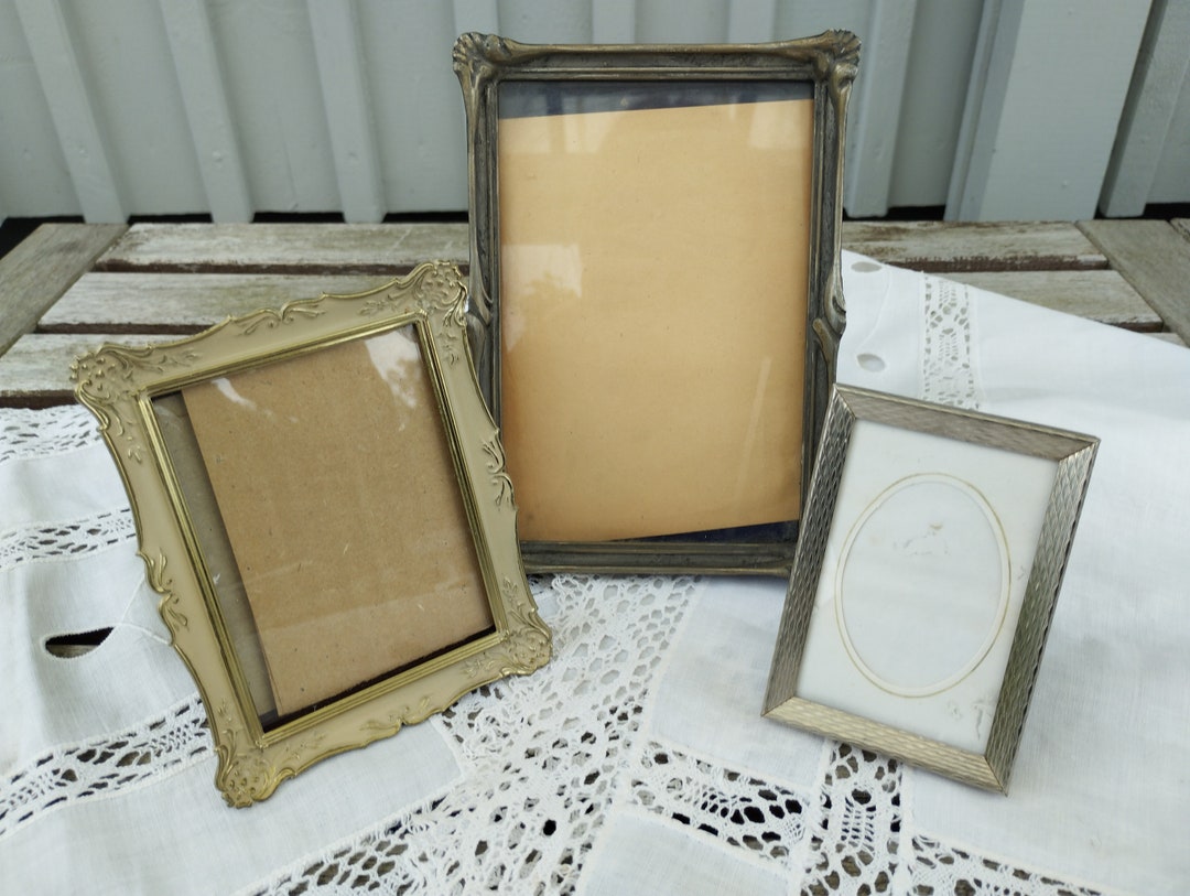 Three Small Photo Frames With Glass. Scandinavian Vintage 1970s. - Etsy