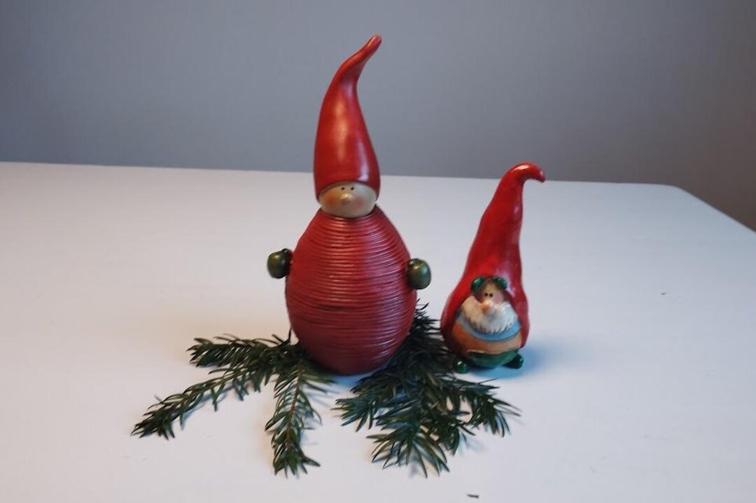 Two Ceramic Scandinavian Santas Tomtar Decors. Swedish Vintage 1980s ...