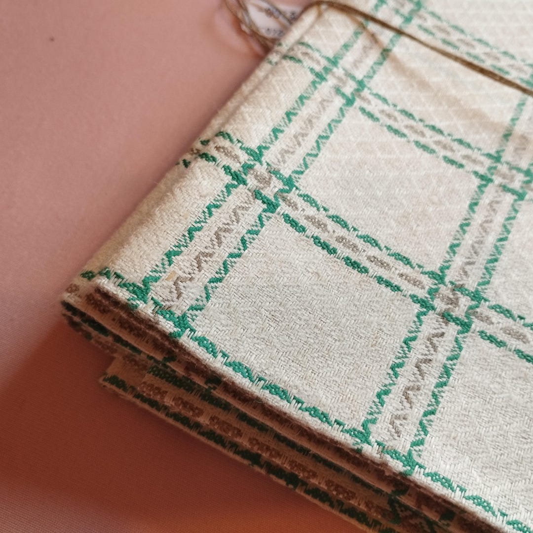 Swedish Linen Toweling Fabric for 6 Tea Towels. Swedish Vintage 1960s ...