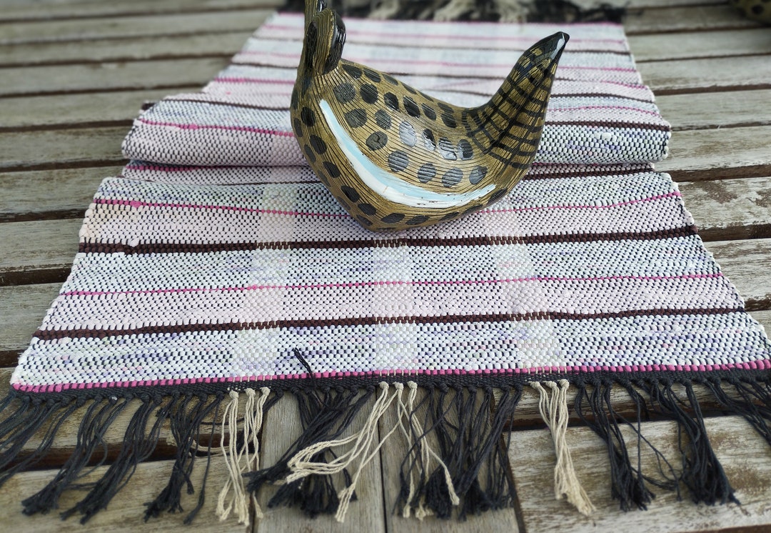 Vintage Hand-knotted Rug Trasmatta or Table Runner. Swedish Vintage ...