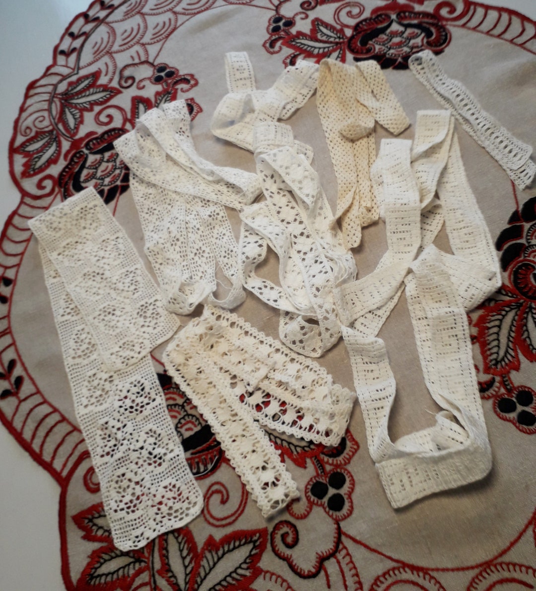 Vintage Handmade Crochet Lace Bundle. Lace Remnants. Sweden 1970s. - Etsy