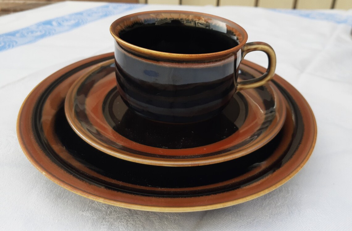 Rare Rörstrand Viking Ceramic Tea Trio Set. Swedish Vintage | Etsy