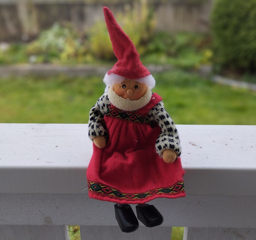 Hand Made Sitting Nisse-girl.. Swedish Christmas Decor. Vintage 1980s ...